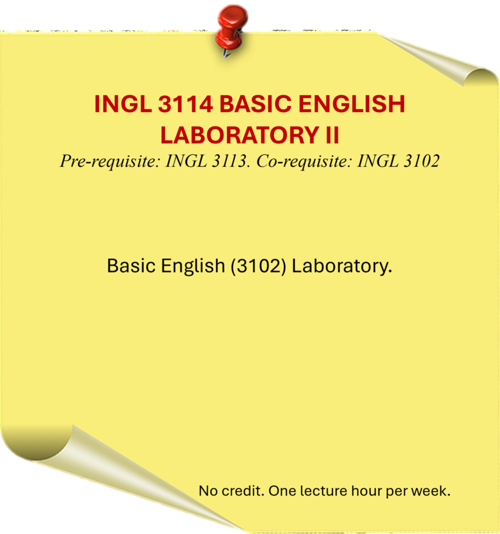 Inglés (INGL) – Universidad de Puerto Rico en Ponce